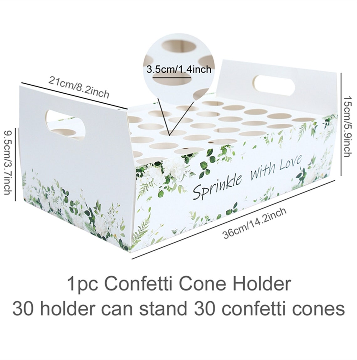 Green Leaf Wedding Confetti Cone Holder-confetti Cone Stand Trays With ...