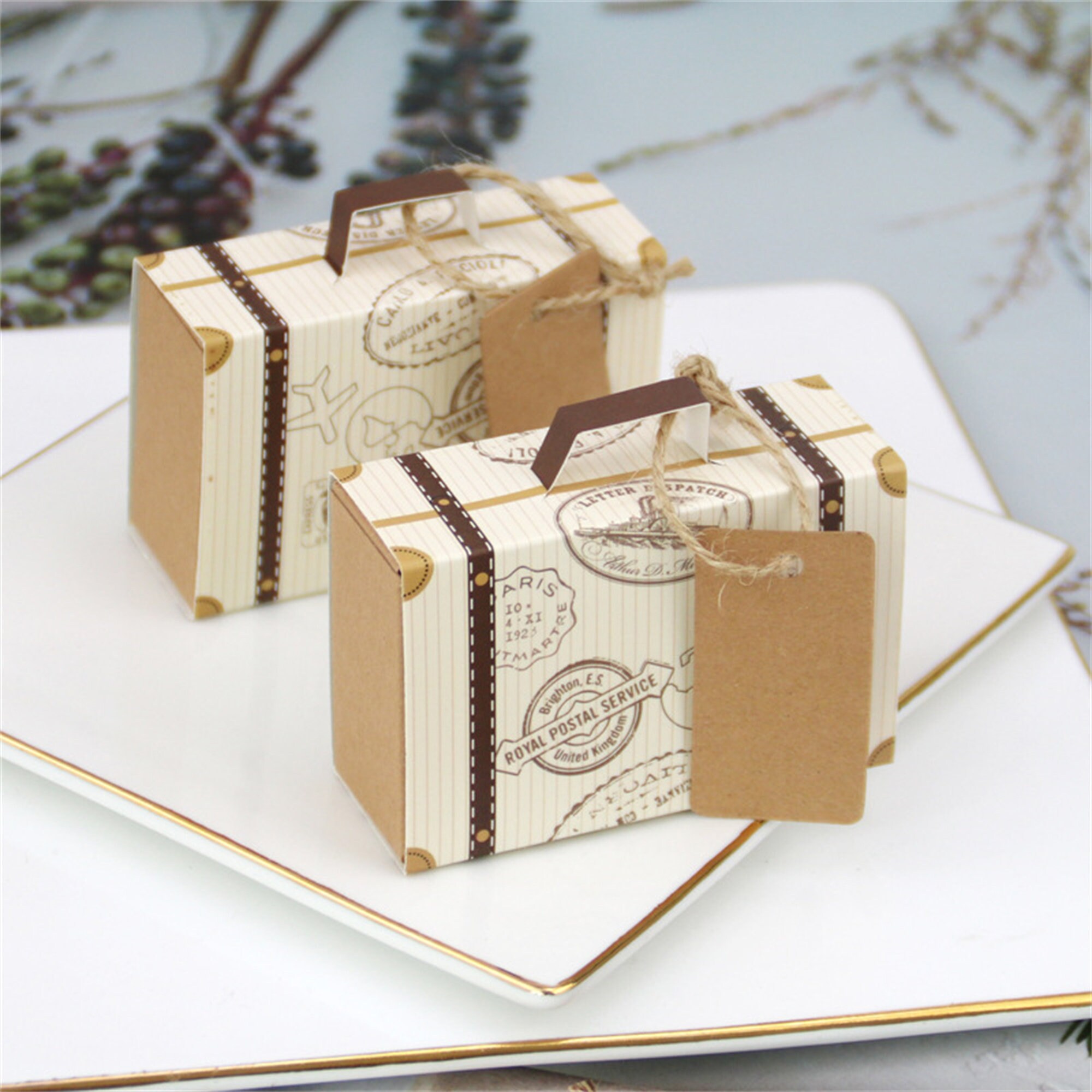 Kraft Paper Suitcase Party Favor Boxes-wedding Party Candy - Etsy
