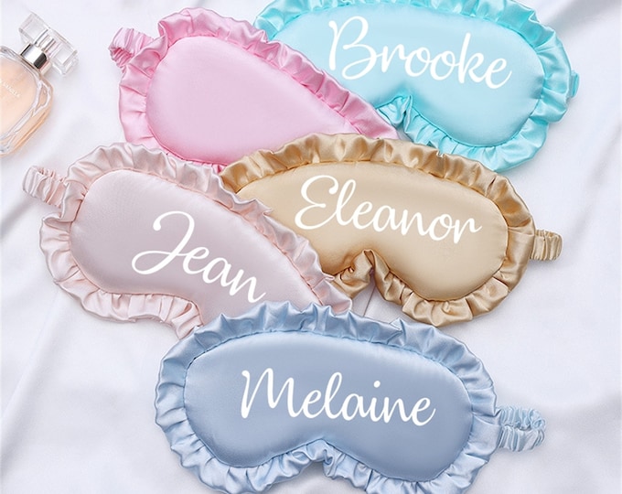 Luxury Silk Personalized Sleep Mask Eye Mask Fully Adjustable - Etsy