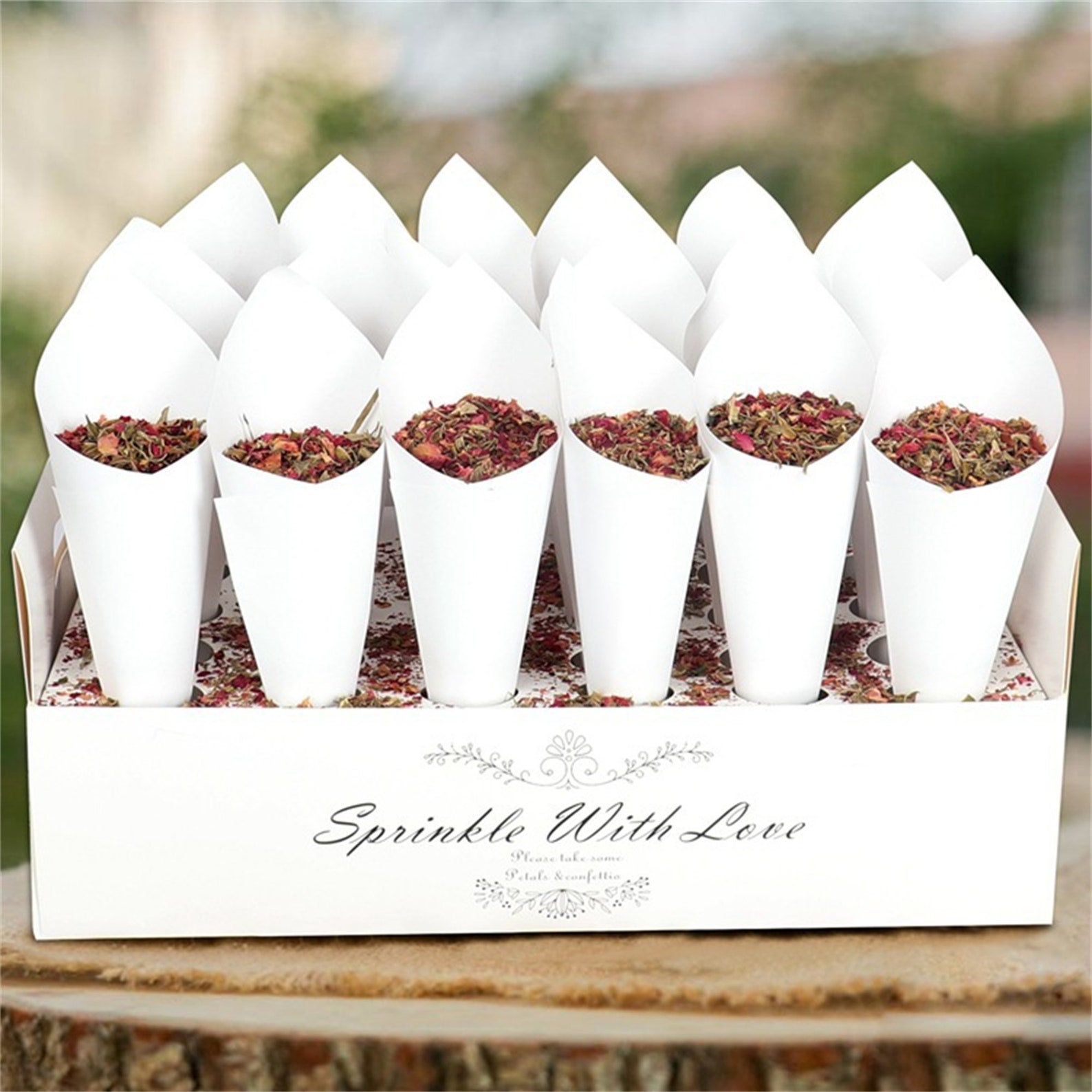Wedding Confetti Cone Holder-white & Kraft Confetti Cone Stand - Etsy