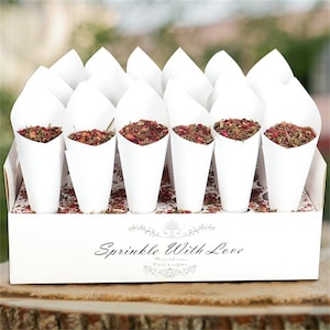 Wedding Confetti Cone Holder-white & Kraft Confetti Cone Stand Trays ...