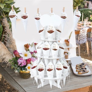 Wedding Confetti Cone Holder 3 Layers 24 Holes Paper Confetti Stand ...