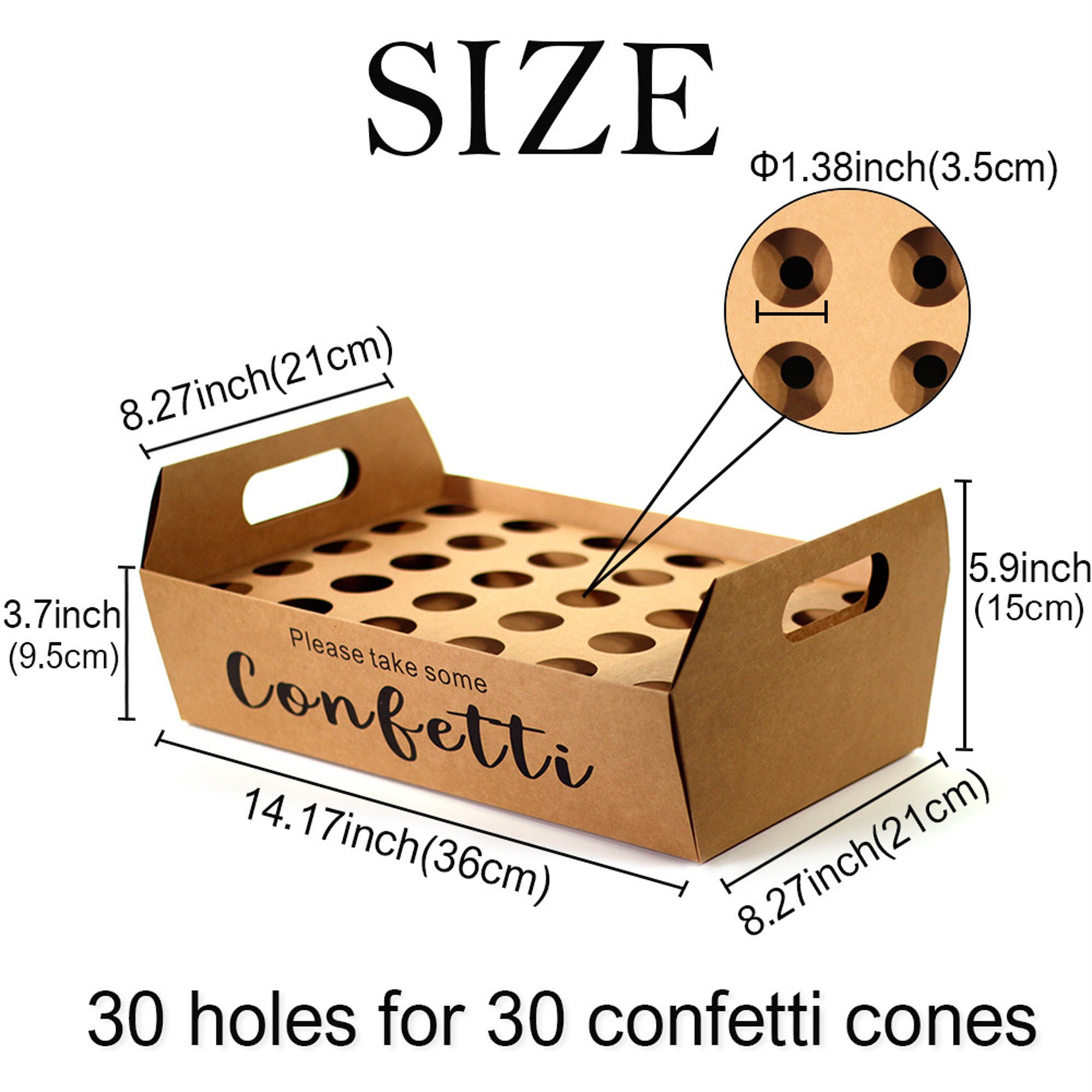 Wedding Confetti Cone Holder-white & Kraft Confetti Cone Stand - Etsy