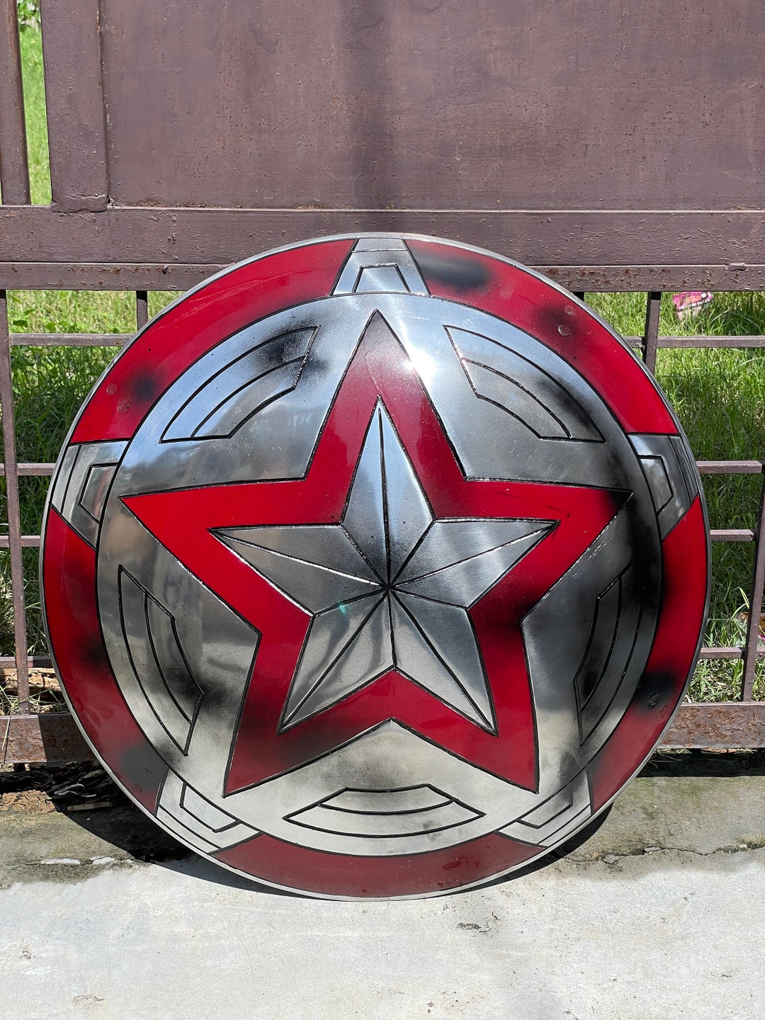 Red Guardian Shield Marvel Cinematic Shield Battle Damage Replica ...