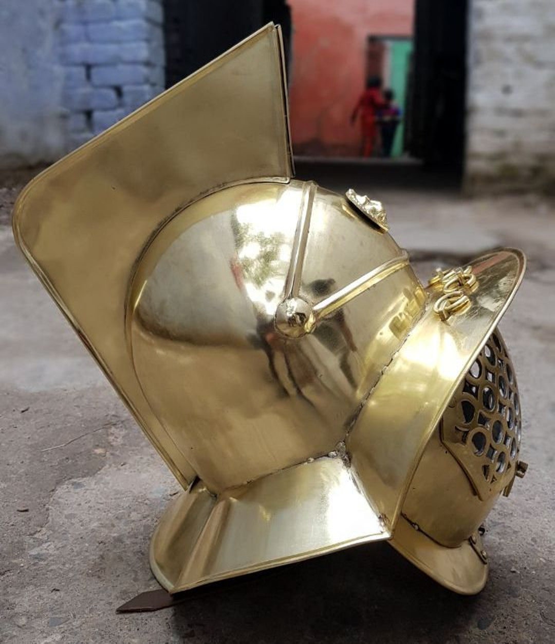 Medieval Murmillo Gladiator Helmet Brass Antique 18 Guage - Etsy Australia