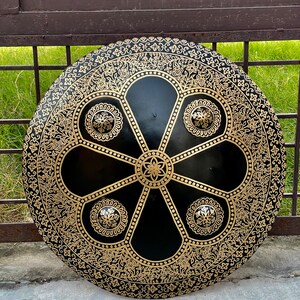 Medieval Islamic Shield Embossed Indo Persian Shield Arabic Inscription ...