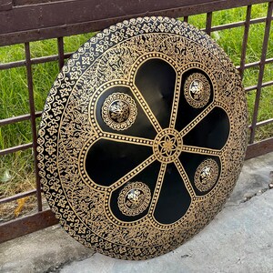 Medieval Islamic Shield Embossed Indo Persian Shield Arabic Inscription ...