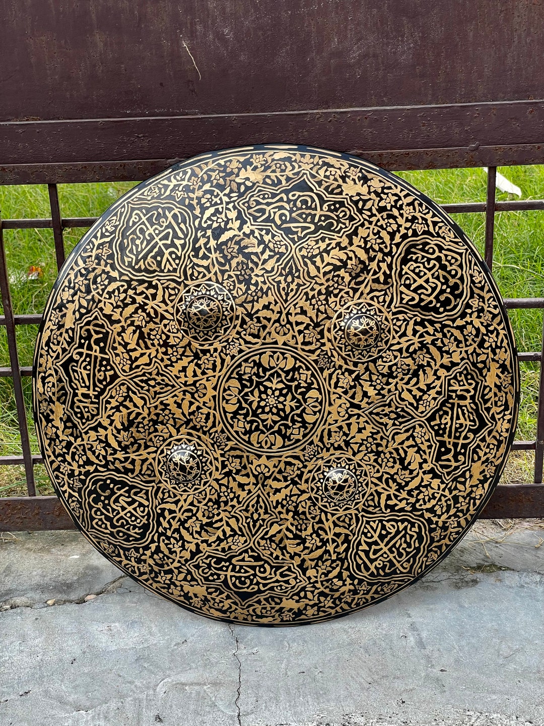 New Medieval Islamic Shield Embossed Indo Persian Shield Arabic ...