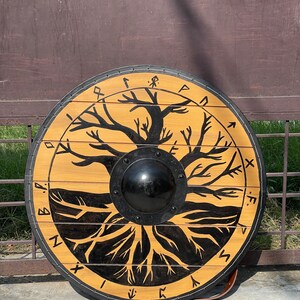 Medieval Wooden Viking Shield/tree Viking Shield - Etsy
