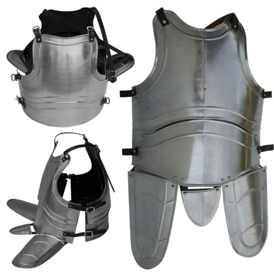 Medieval Steel Jousting Knight Body Armor Cuirass LARP Chest&back ...