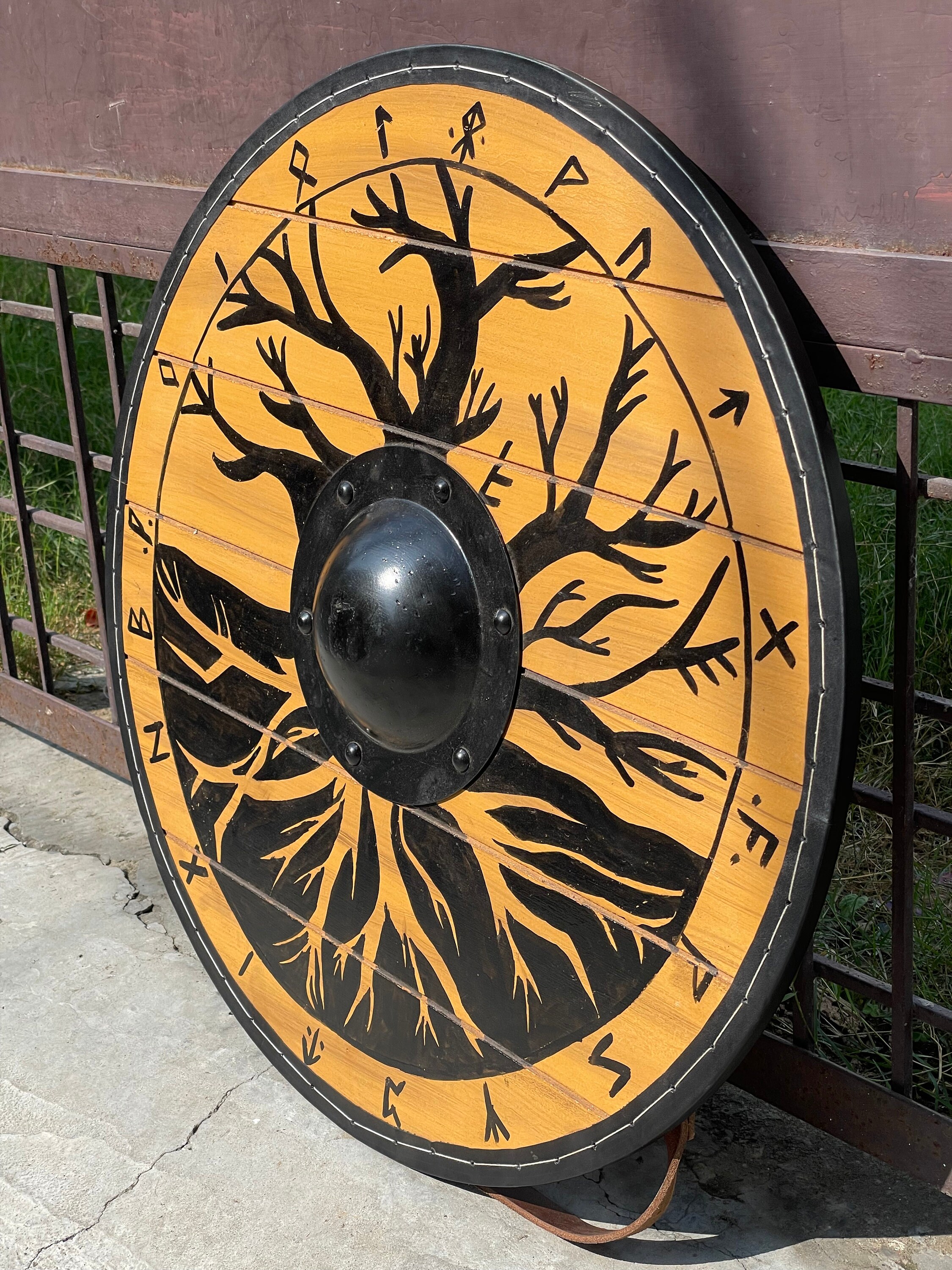 Medieval Wooden Viking Shield/tree Viking Shield - Etsy