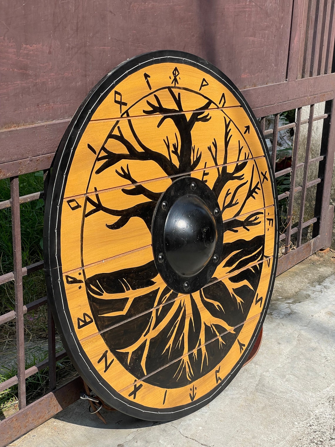 Medieval Wooden Viking Shield/tree Viking Shield - Etsy