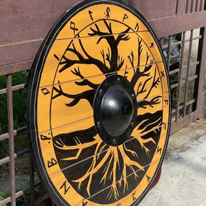 Medieval Wooden Viking Shield/tree Viking Shield - Etsy