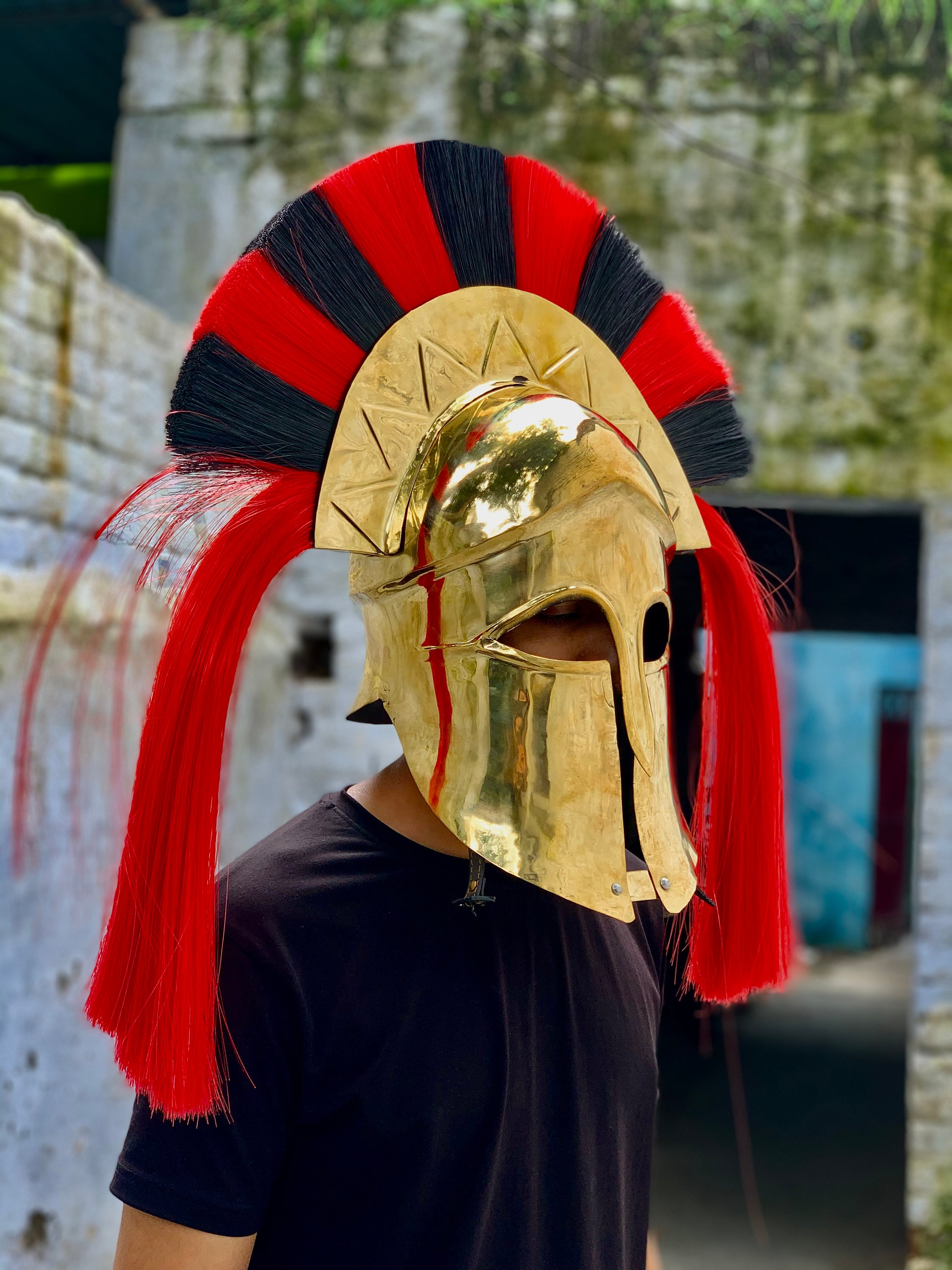 Medieval Full Brass Greek Corinthian Helmet With Two Side - Etsy