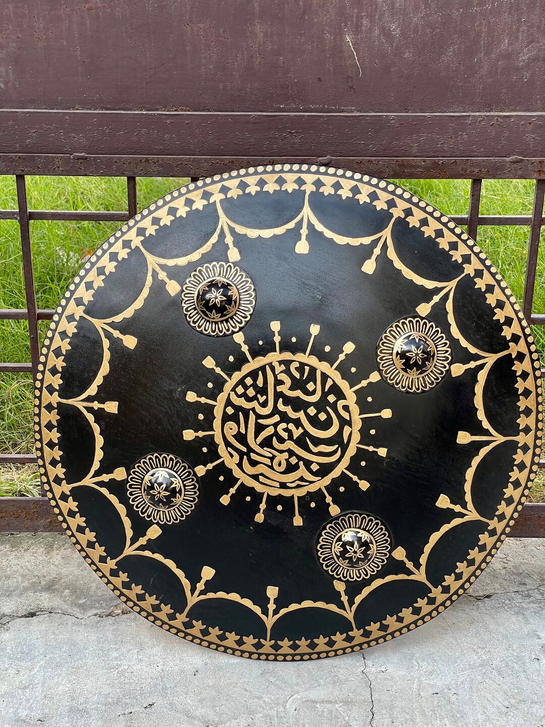 Medieval Islamic Shield Embossed Indo Persian Shield Arabic - Etsy