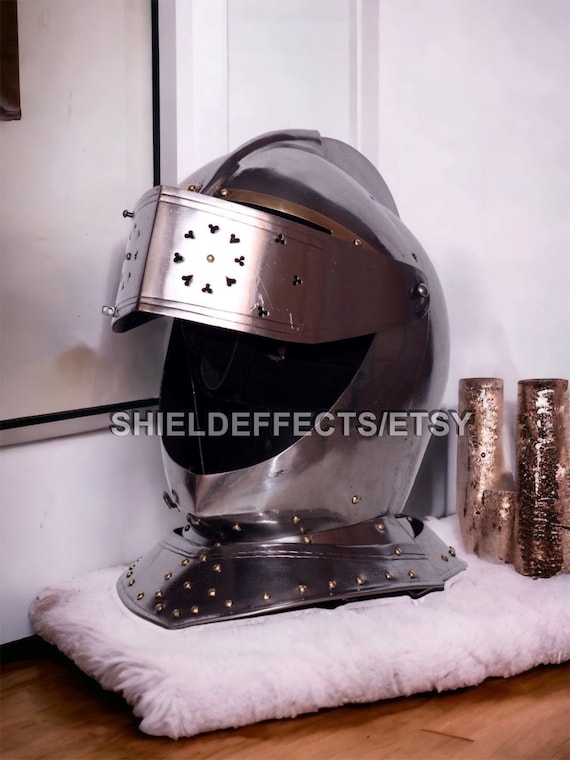 English Type Steel Armet Helmet