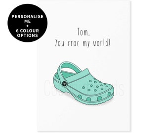 You Croc My World Valentine Card - Etsy