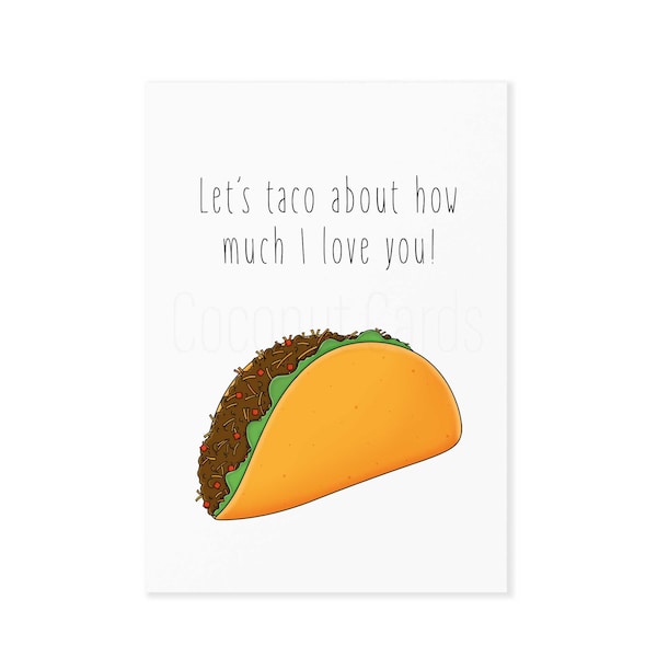 Taco Valentine Card - Etsy