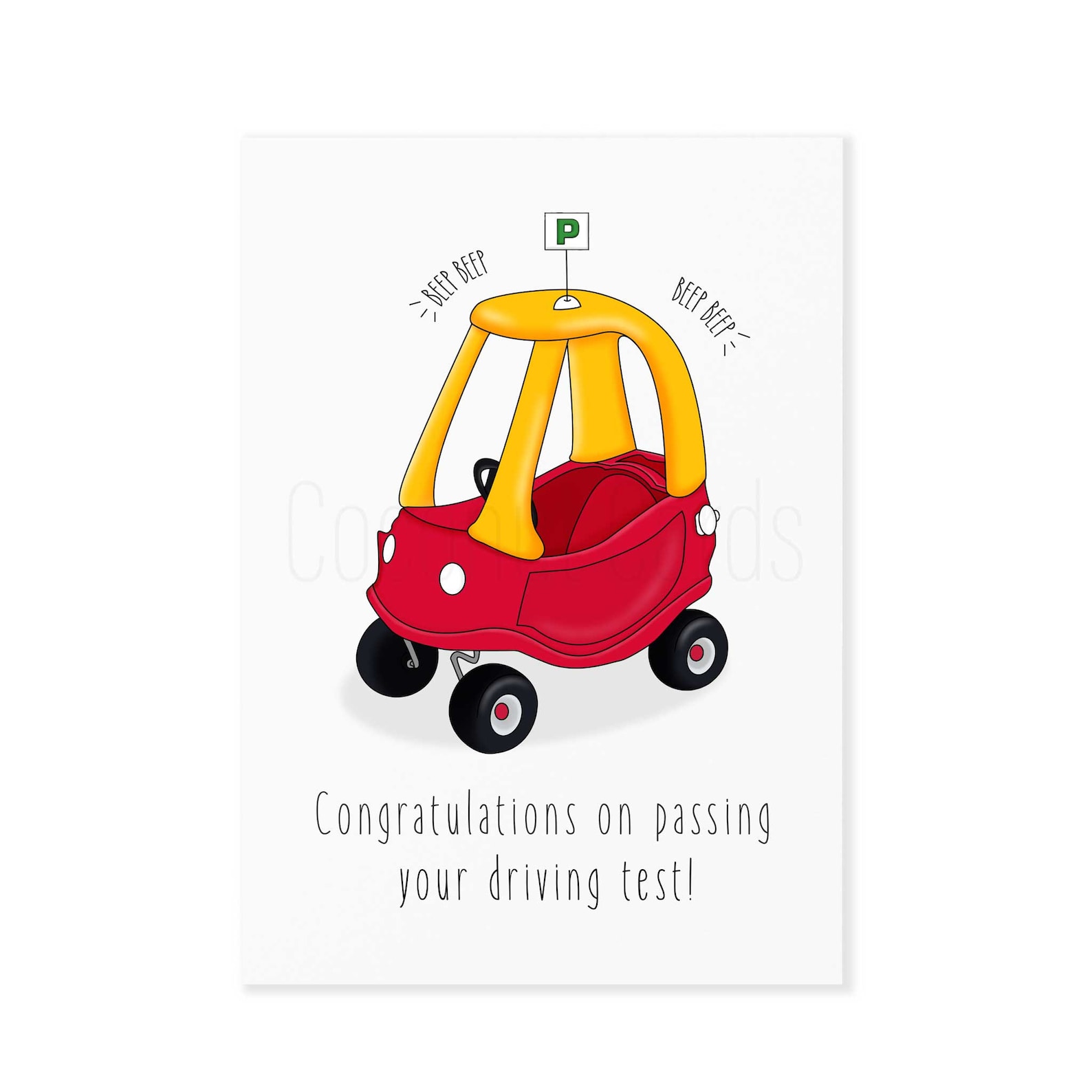 Driving Test Card Congratulations on Passing Your Driving Test Toy Car ...