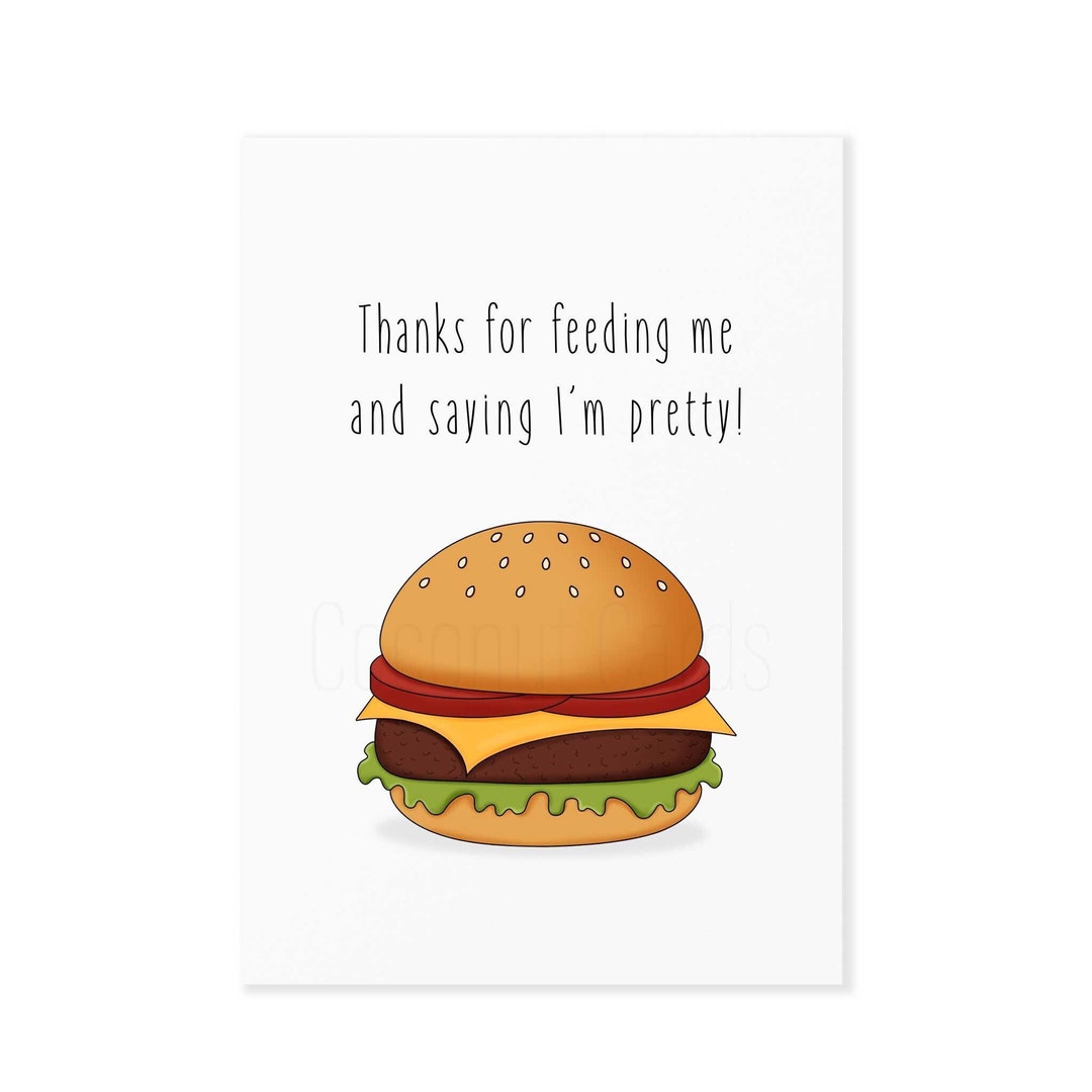 Funny Burger Card Funny Anniversary Card Valentine's Card Anniversary ...