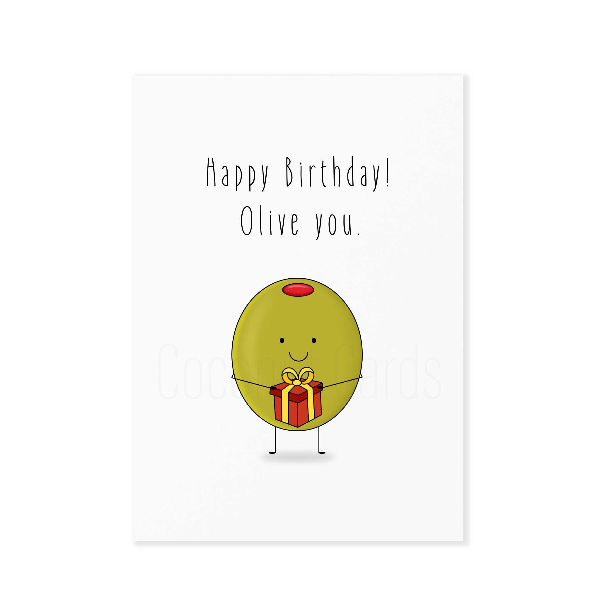 Olive You Birthday Card Happy Birthday Card Olive Card Olive Birthday ...