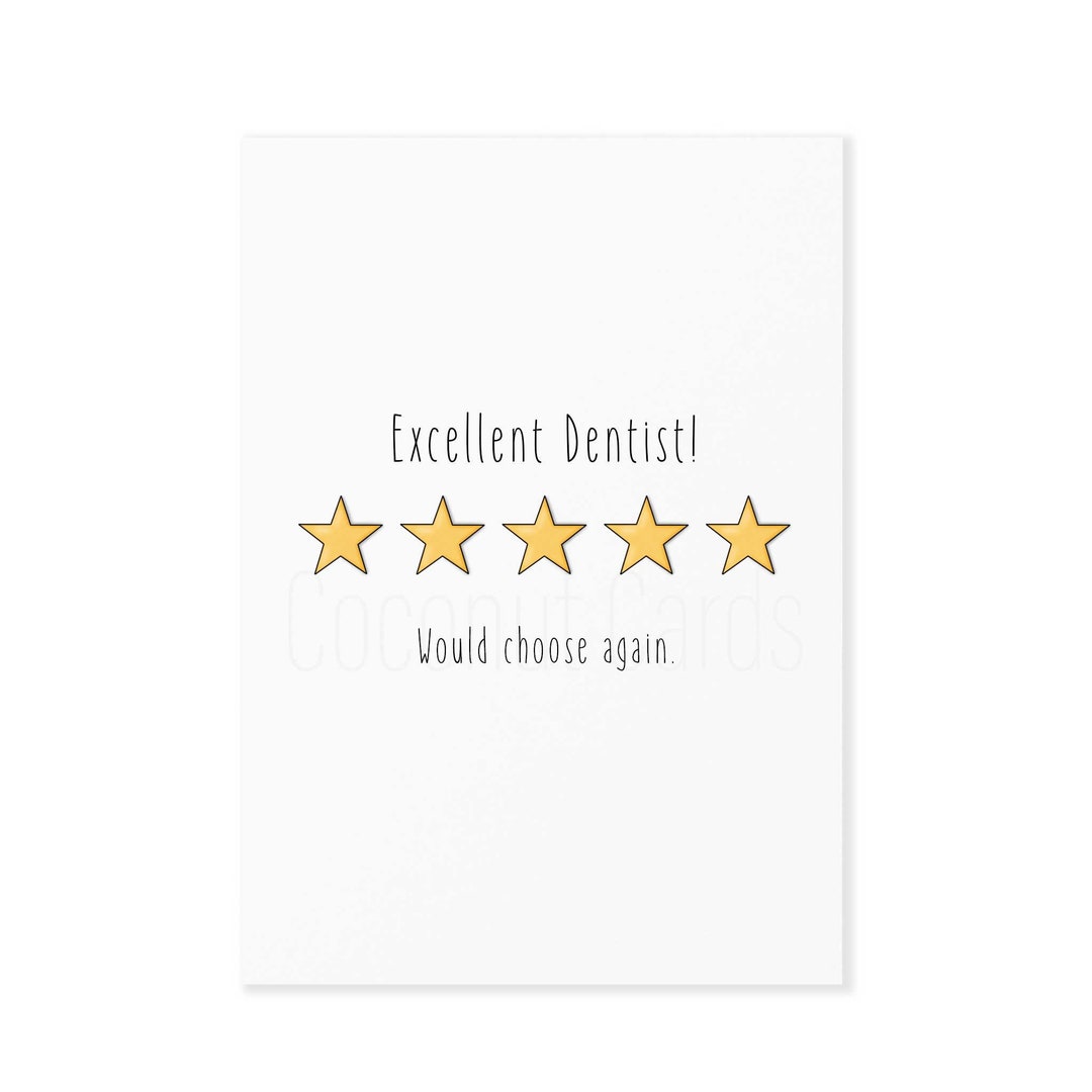 Dentist Card - Thank You Dentist Card - Card for Dentist - Thank You ...