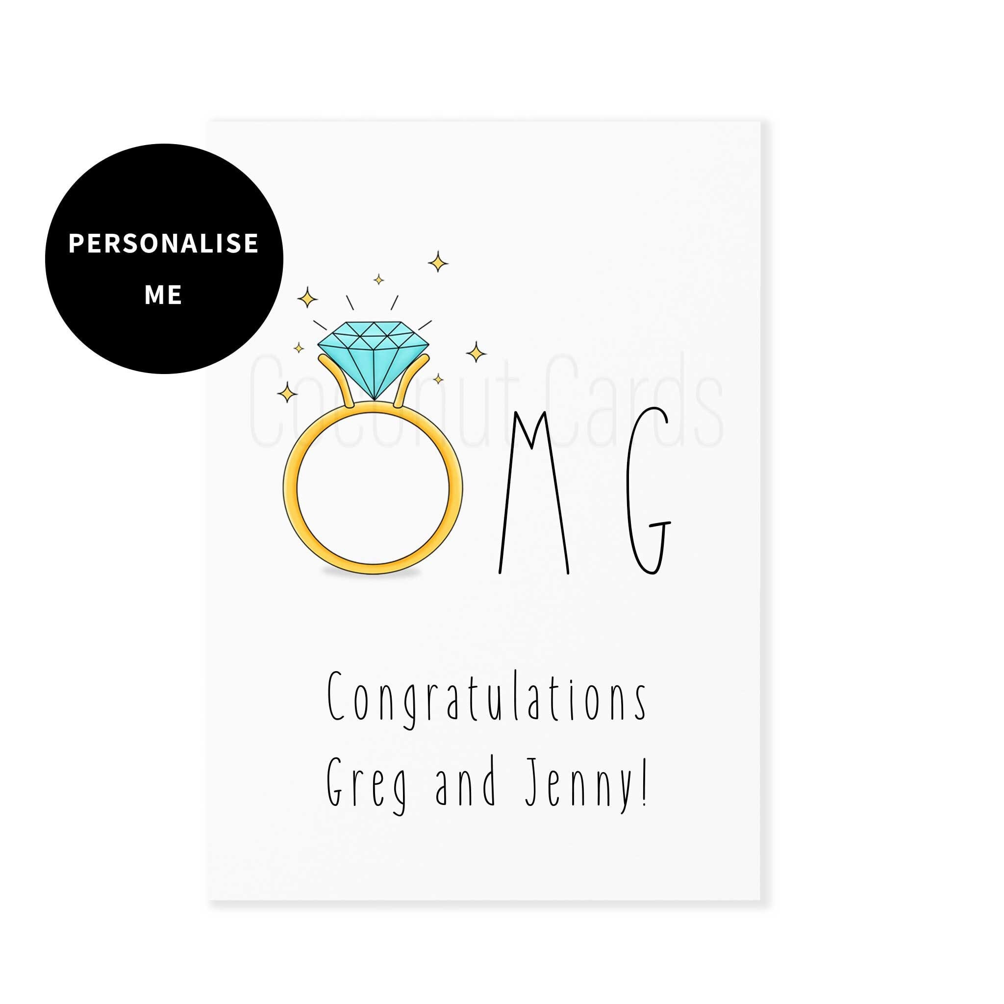 OMG Congratulations Card Wedding Card Funny Engagement Card ...