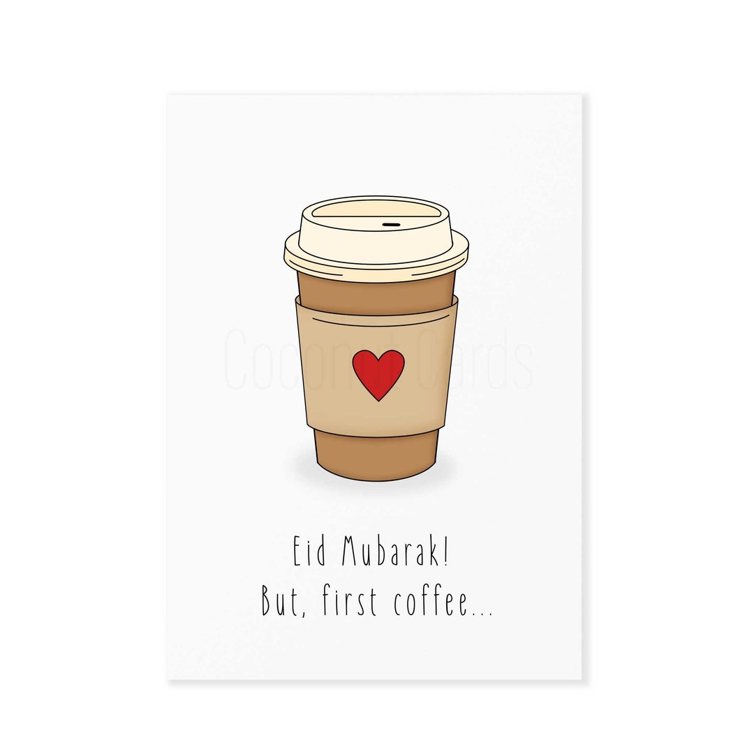 Eid Card Eid Mubarak Card Coffee Card Eid Coffee Card for Him for Her ...