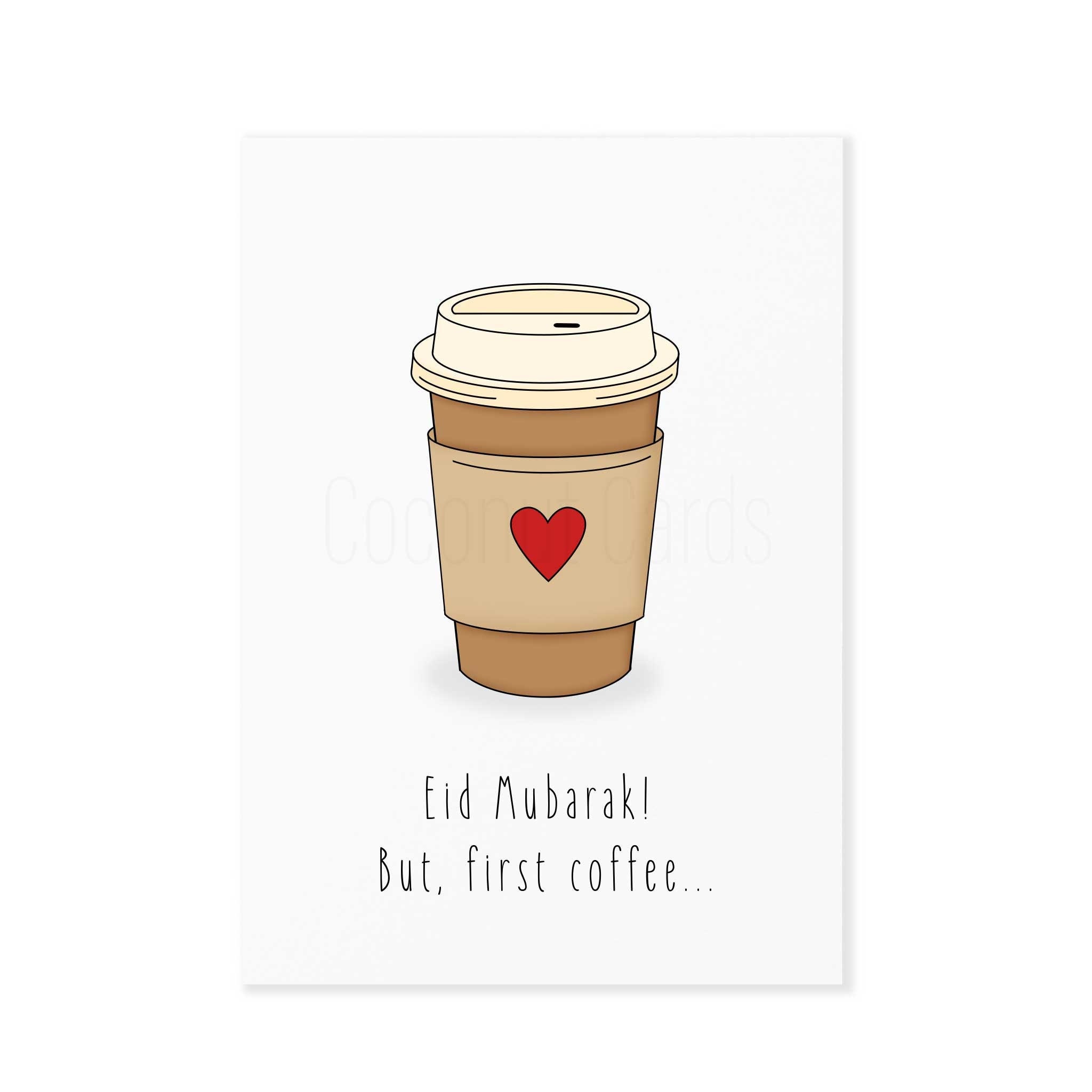 Eid Card Eid Mubarak Card Coffee Card Eid Coffee Card for Him for Her ...