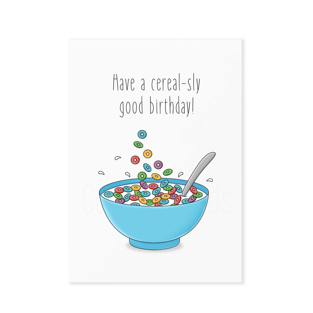 Birthday Card - Cereal Birthday Card - Cute Cereal Card - Cereal Card ...