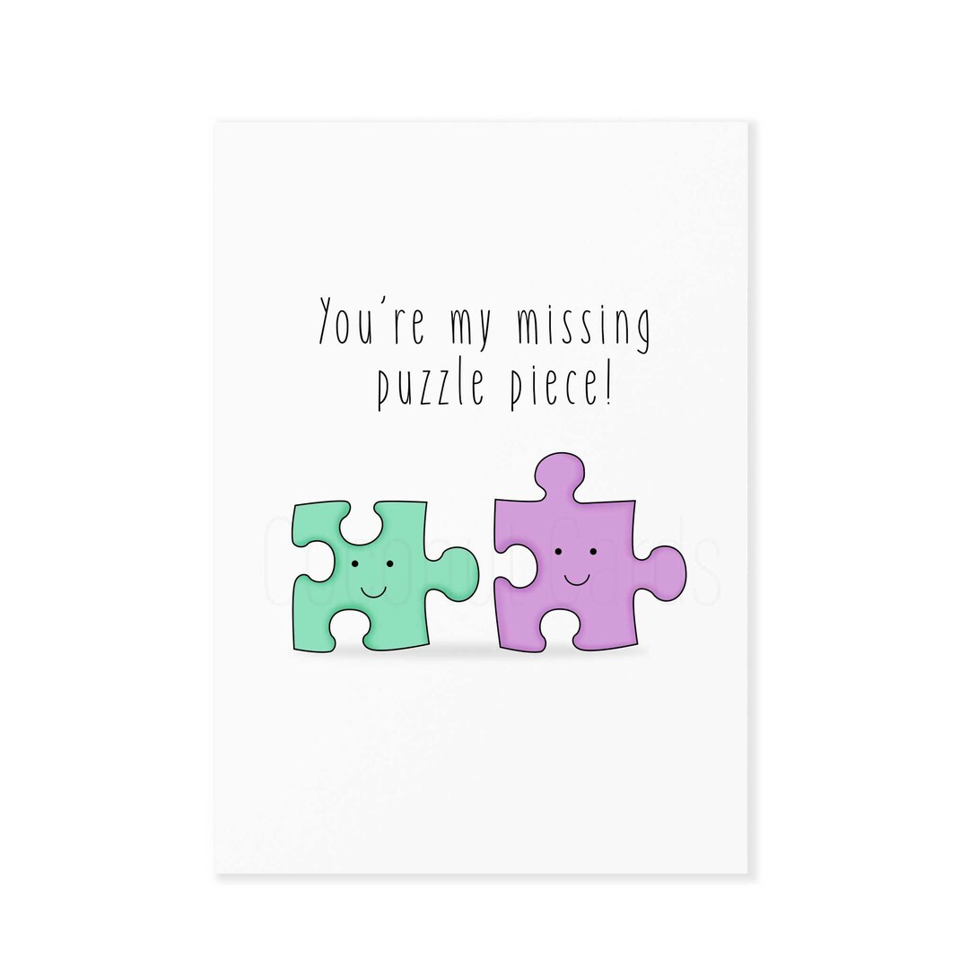 Puzzle Card You're My Missing Puzzle Piece Card - Etsy