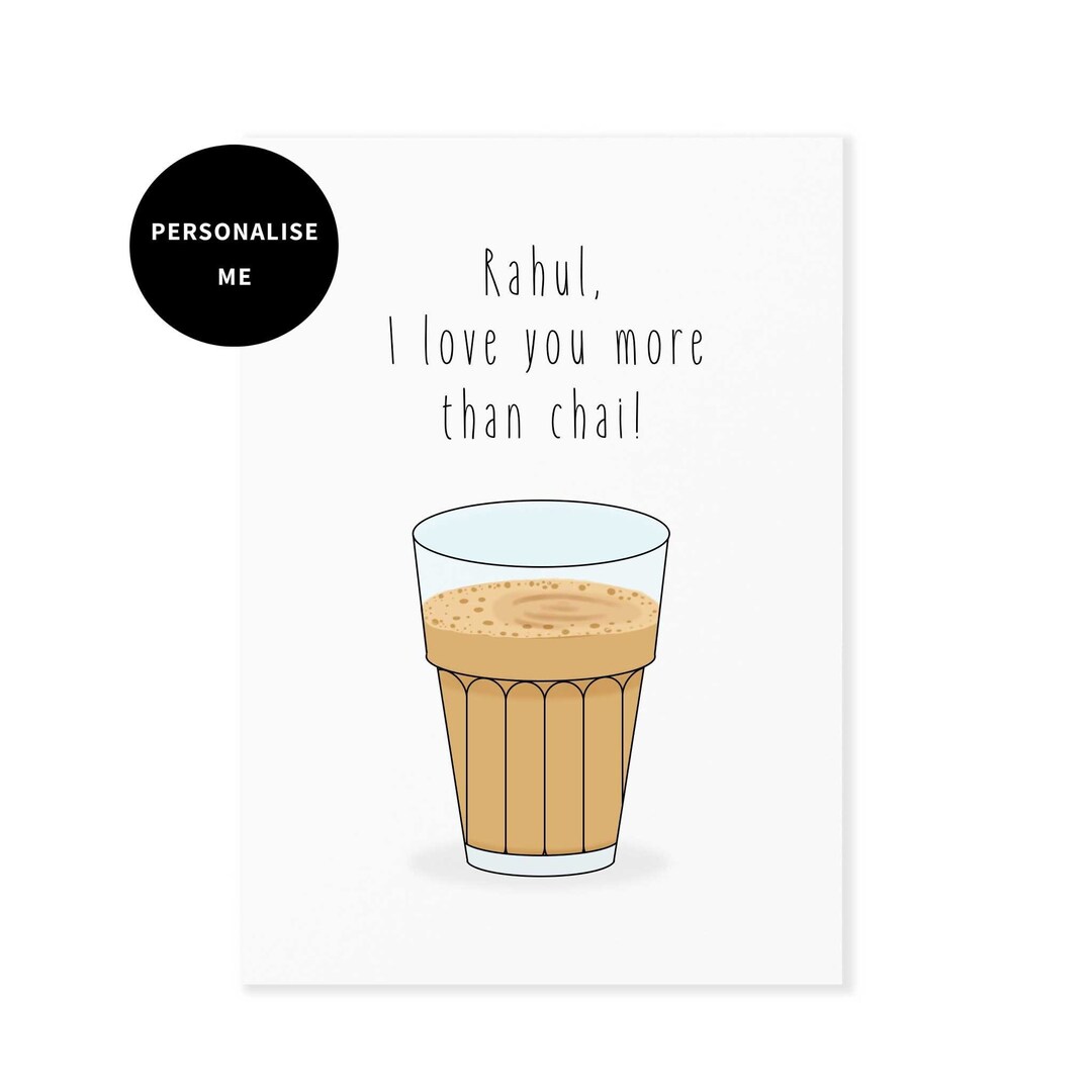 Desi Food Card - Personalised Chai Card - Indian Chai - Pakistani Chai ...