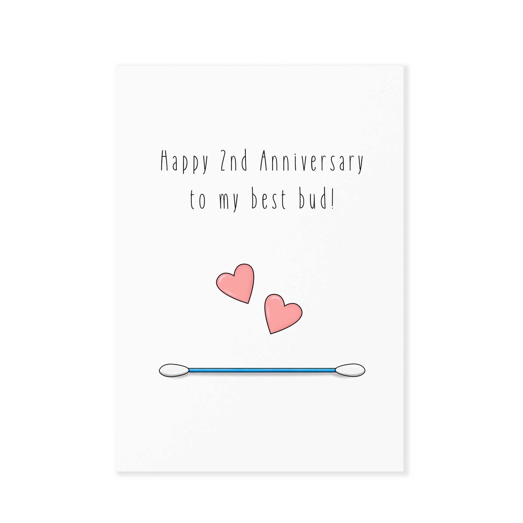 Happy 2nd Anniversary Card - Cotton Anniversary - Second Wedding ...