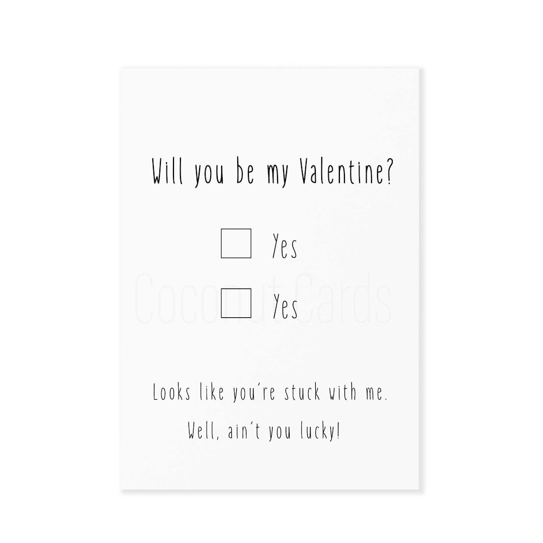 Will You Be My Valentine Card - Happy Valentine's Day Card - Valentine ...