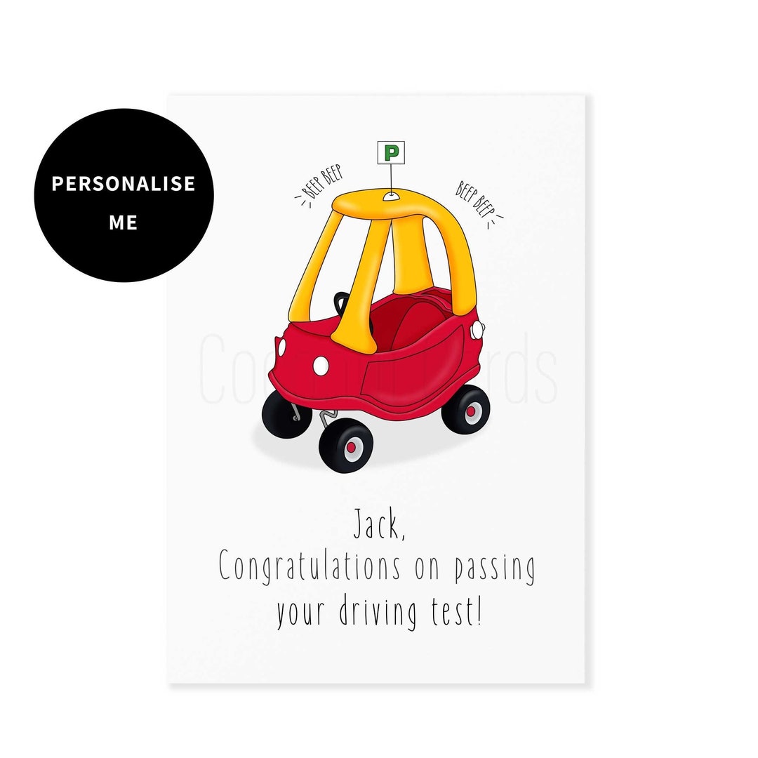 Driving Test Card Congratulations on Passing Your Driving - Etsy