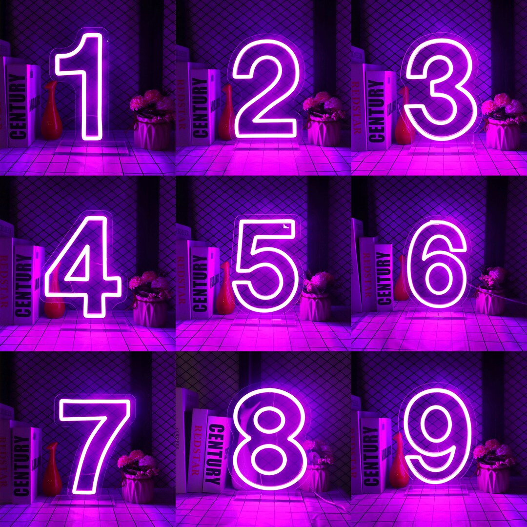 Letrero de neón de mesa de números luz de neón personalizada - Etsy México