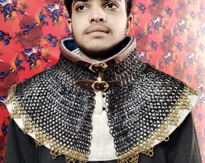 Chain Mail Collarmedieval Chain Mail Collar Armormild Steel Chainmail 9 ...