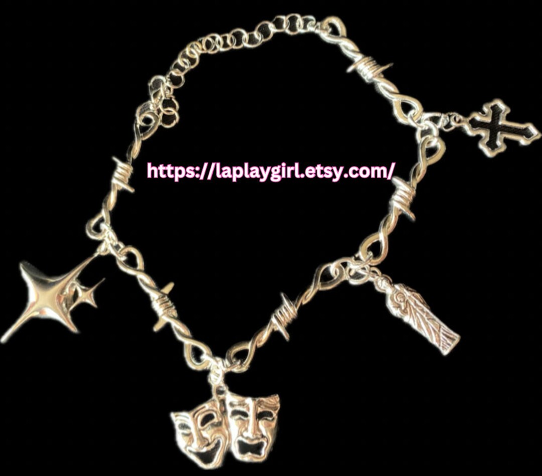 Barbed Wire Charm Bracelets - Etsy