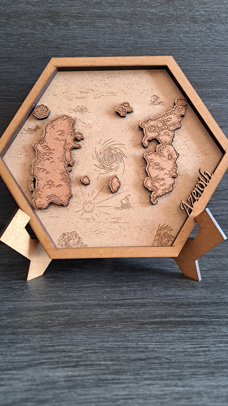 World Of Warcraft Classic Wow Map Wooden Decoration Video Game Diorama Etsy