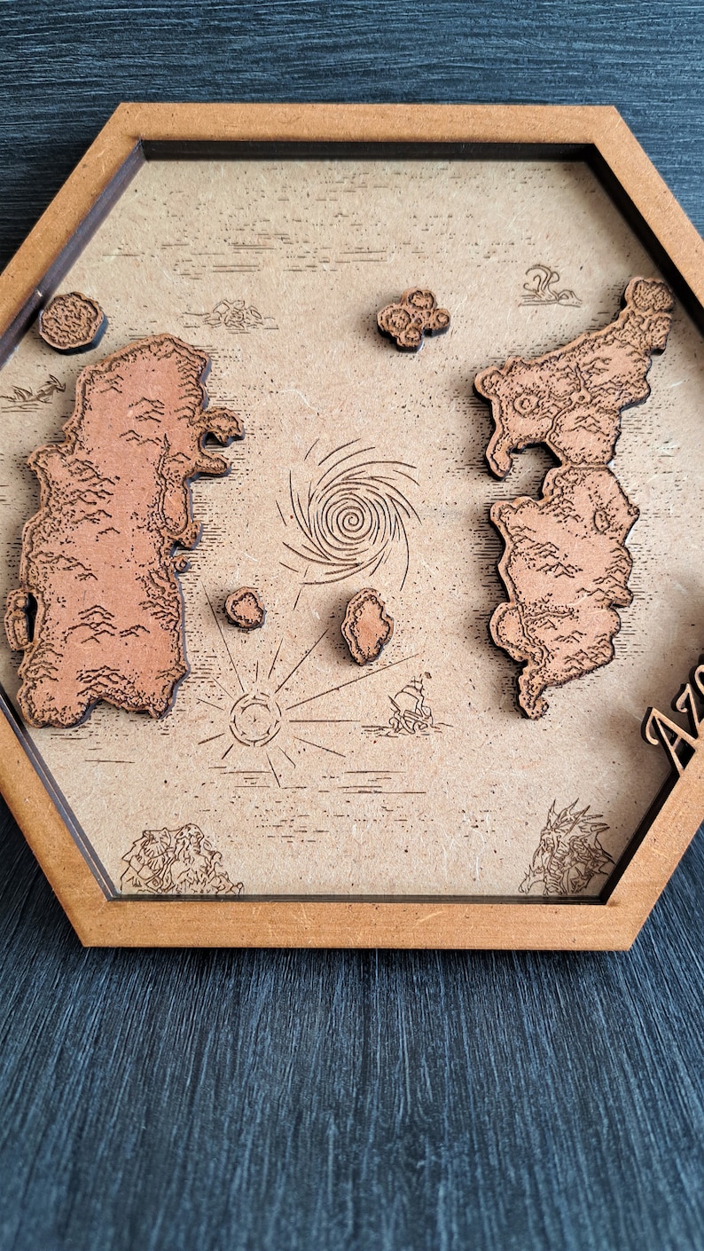 World Of Warcraft Classic Wow Map Wooden Decoration Video Game Diorama Etsy
