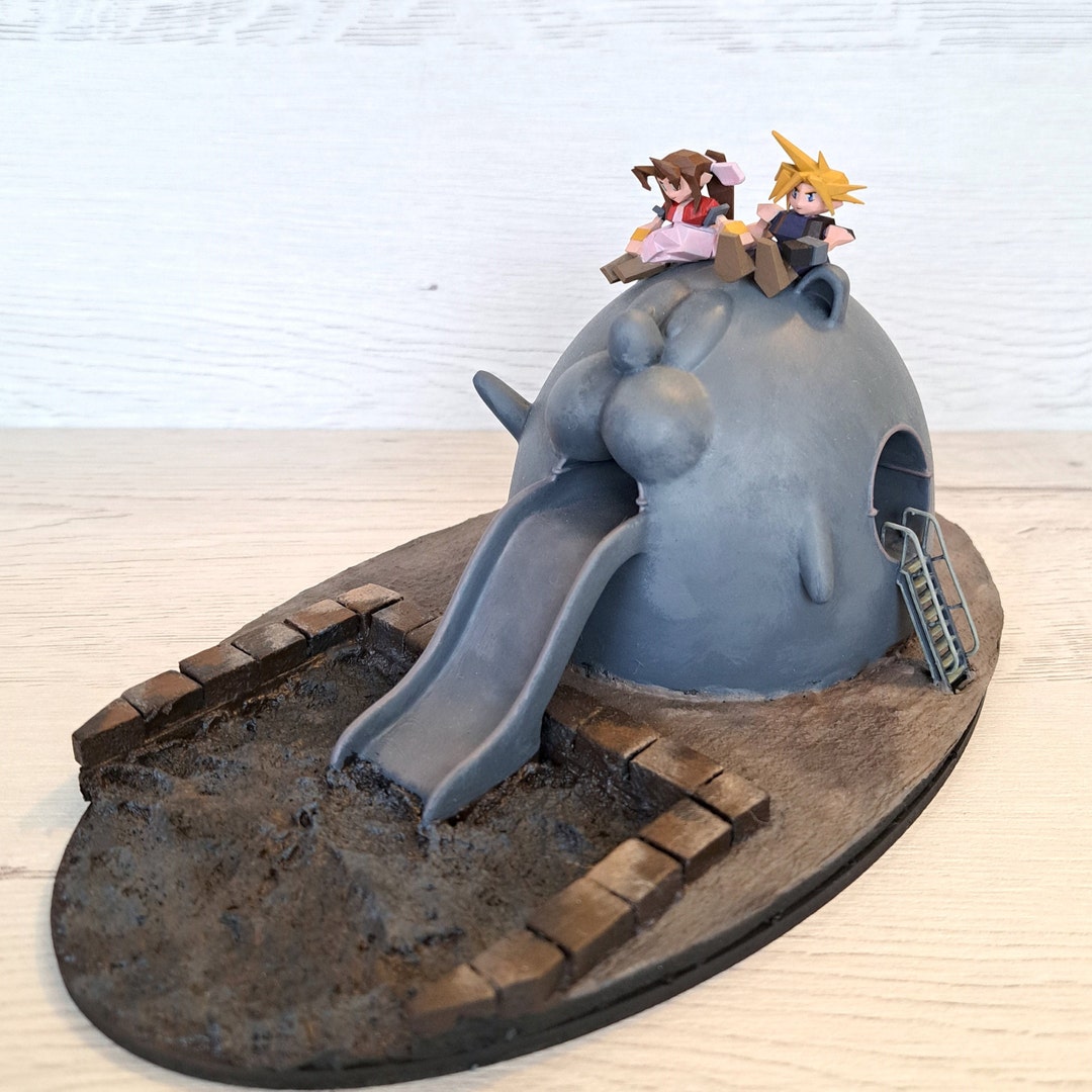 Cloud Strife and Aeris Lowpoly, Final Fantasy 7, 3D Video Game Diorama ...