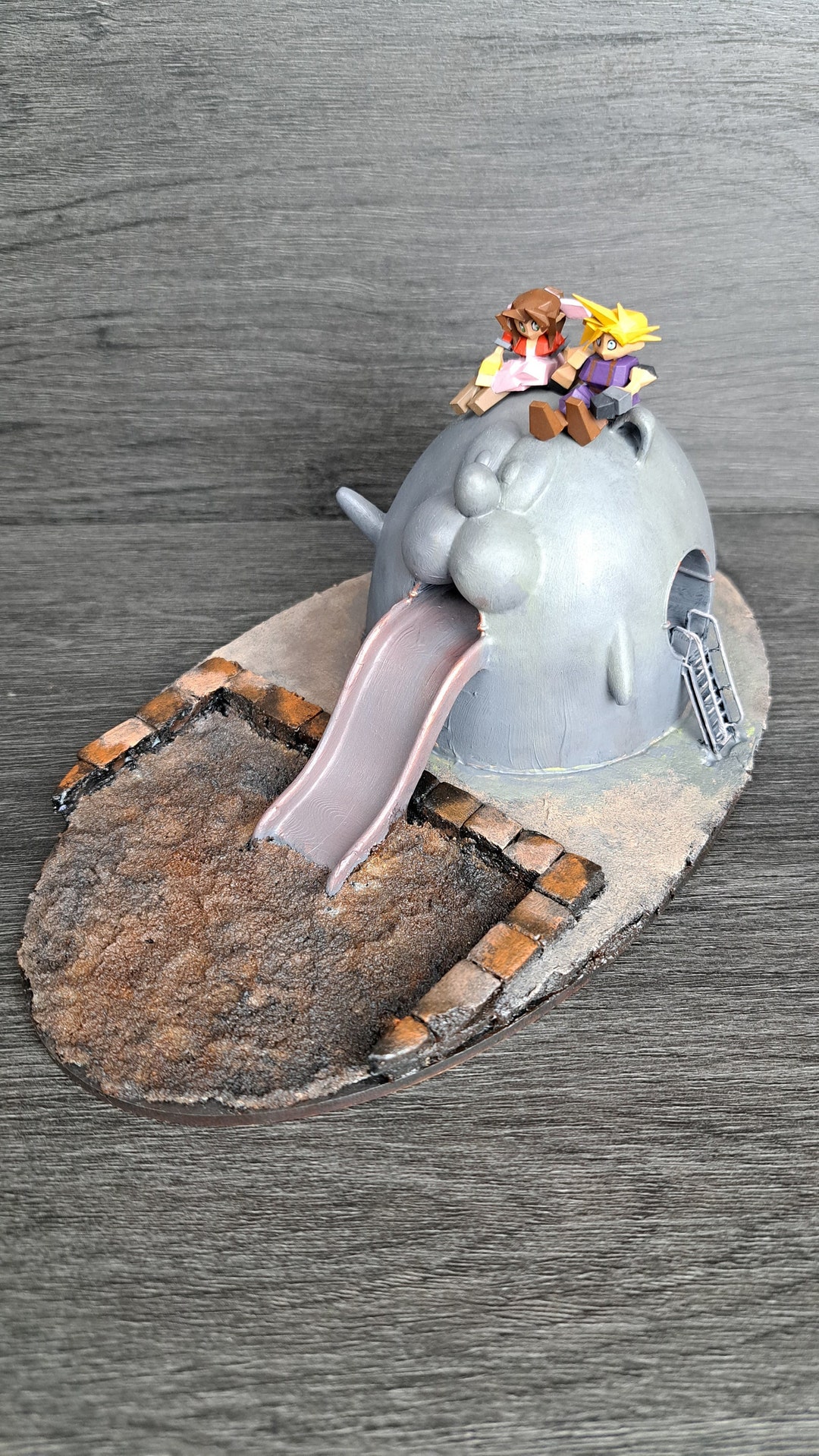 Cloud Strife and Aeris Lowpoly, Final Fantasy 7, 3D Video Game Diorama ...