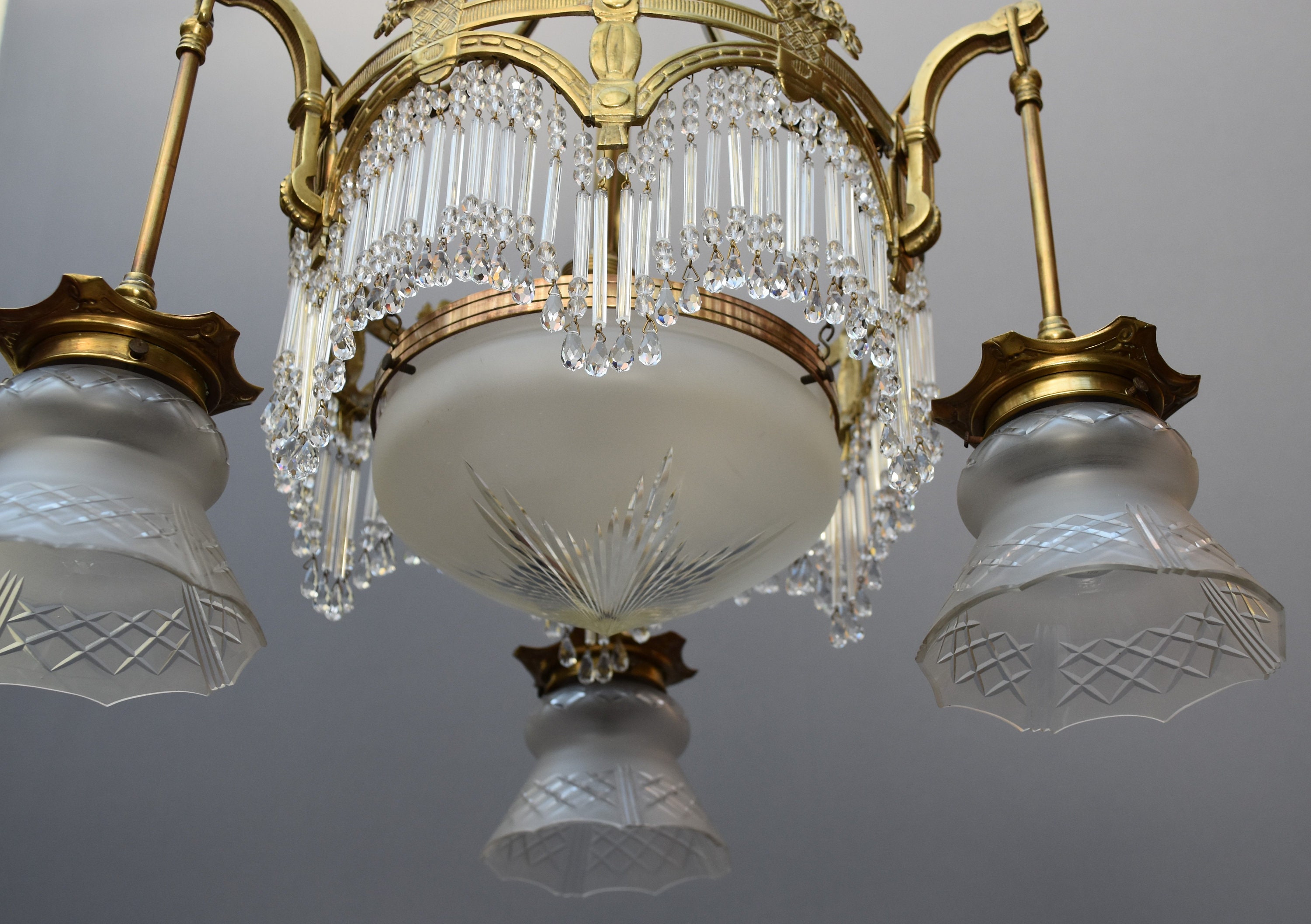 Antique Light Fixture, Ceiling Light, Chandelier From Early 1900s - Etsy