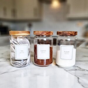 White Cream Grey Black Tea Coffee Sugar Waterproof Labels/minimal ...