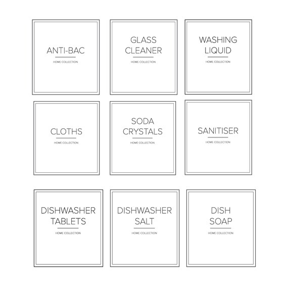 White Cleaning Labels/ Minimal Waterproof Labels/ Dishwasher - Etsy