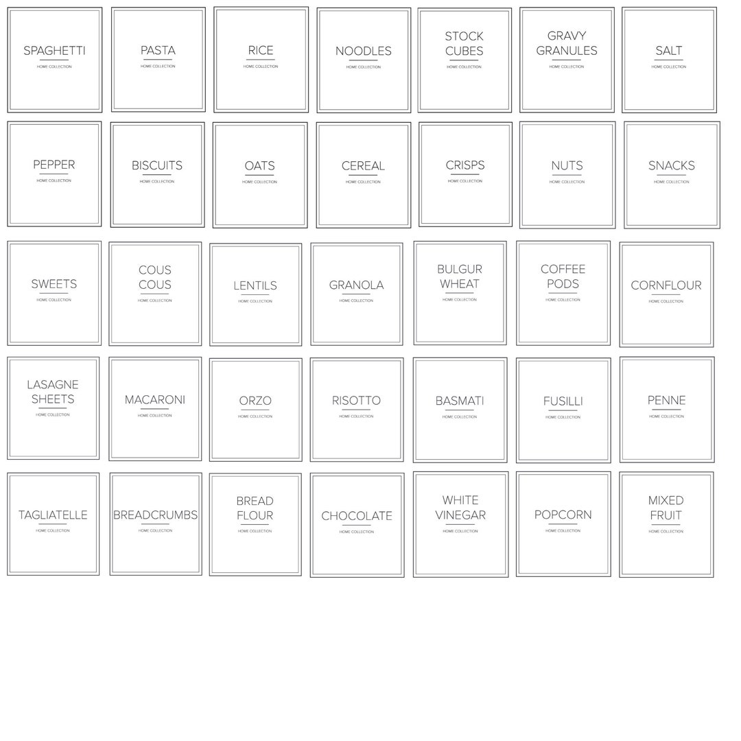 White Pantry Labels/ Waterproof Kitchen Jar Labels/minimal Pantry ...