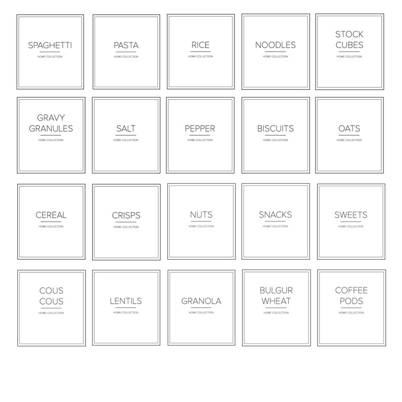 White Pantry Labels/ Waterproof Kitchen Jar Labels/minimal - Etsy