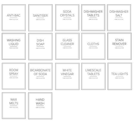 White Cleaning Labels/ Minimal Waterproof Labels/ Dishwasher - Etsy