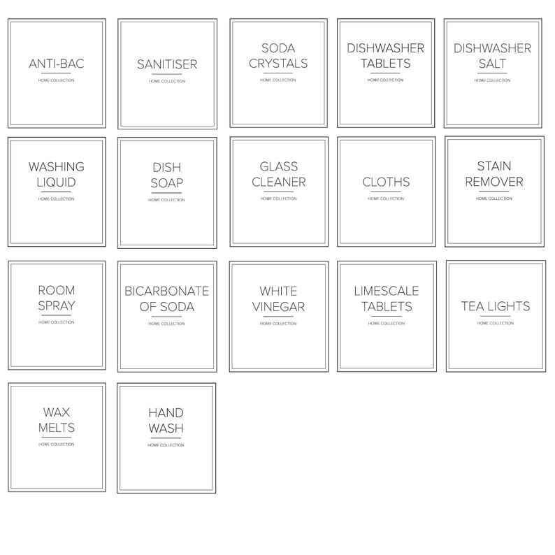 White Cleaning Labels/ Minimal Waterproof Labels/ Dishwasher - Etsy
