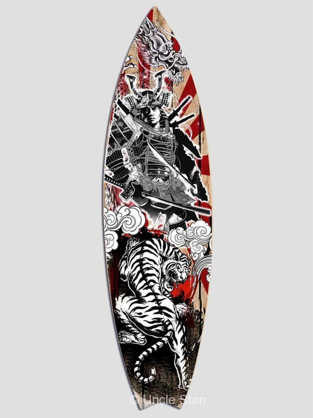 Decorative Surfboard samurai - Etsy
